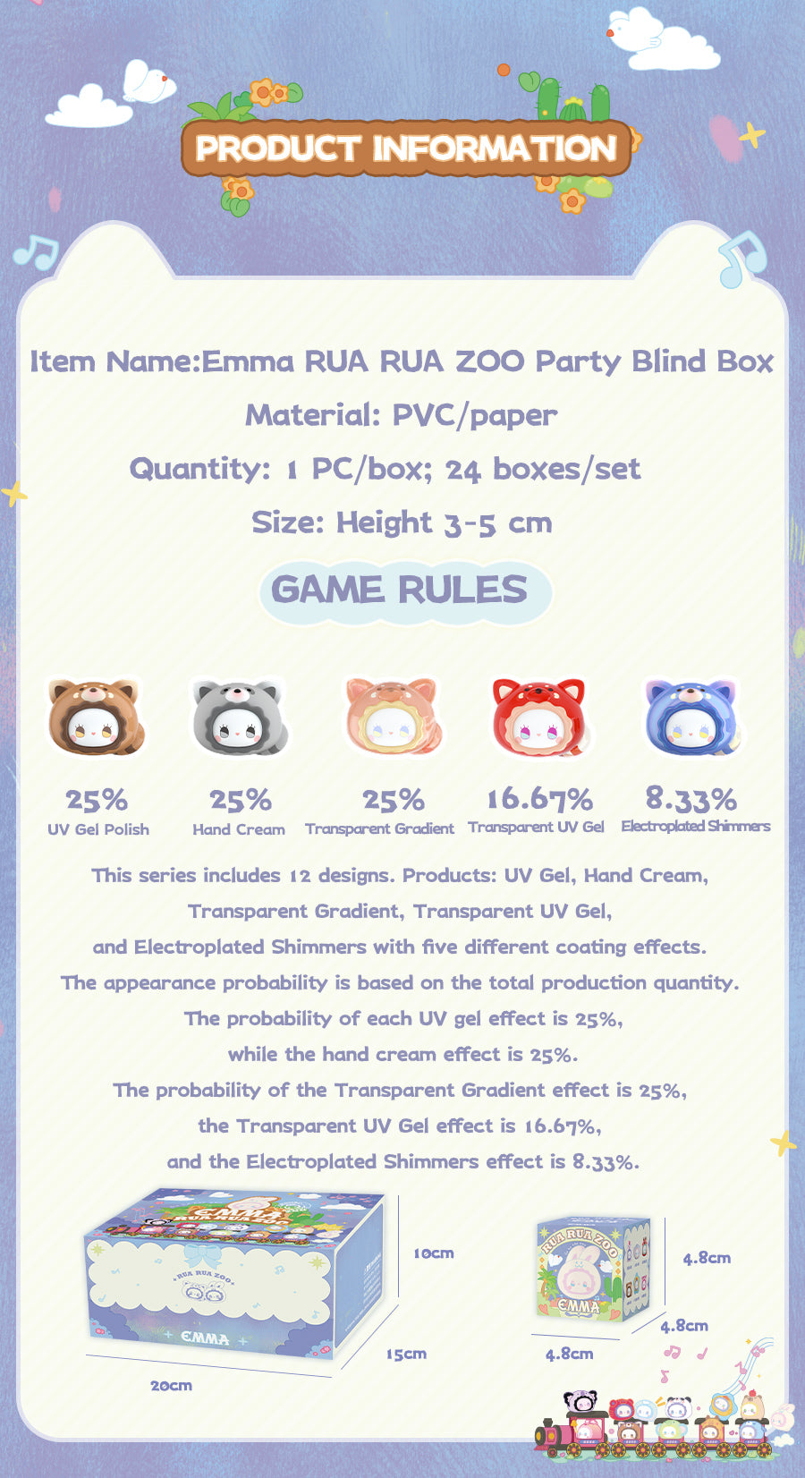 PRE-ORDER Lucky Emma - Emma - Rua Rua Zoo Party [Box of 24]